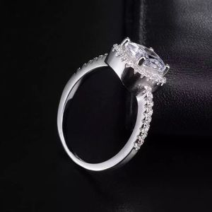 Swarovski | Jewelry | 3ct Halo 925 Princess Cushion Cut Engagement Ring ...